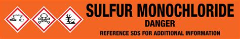 Sulfur Monochloride Cas 10025 67 9 Ghs Pipe Marking Label