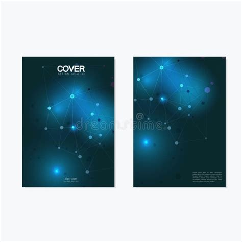 Vector Cover Templates Brochure Abstract Connect And Network Background Stock Illustration