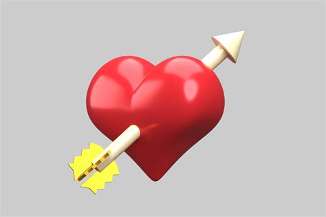 Heart Pierced By Arrow 3d Incl Arrow And Glossiness Envato