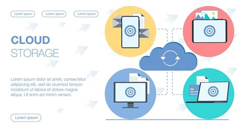 Cloud Storage Synchronizes Data From Different Devices Tablet Laptop