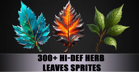 300 Hi Def Herb Leaves Sprites 2d Icons Unity Asset Store