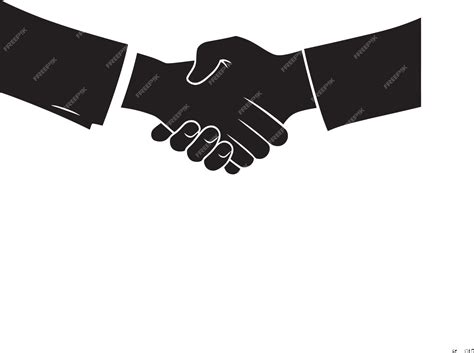 Mutual Accord Vector Handshake Icon In Noir Monochrome Unity Black