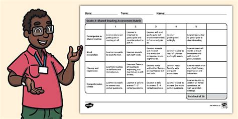 Grade 2 Shared Reading Assessment Rubric Teacher Made