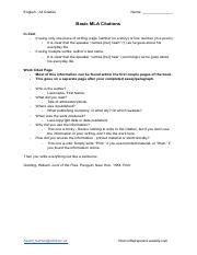 Mastering MLA Citations In Text And Work Cited Essentials Course Hero
