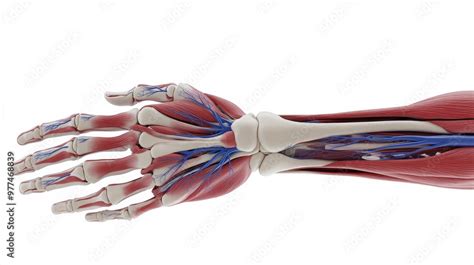 Female Hand And Wrist Anatomy Back Posterior View White Background
