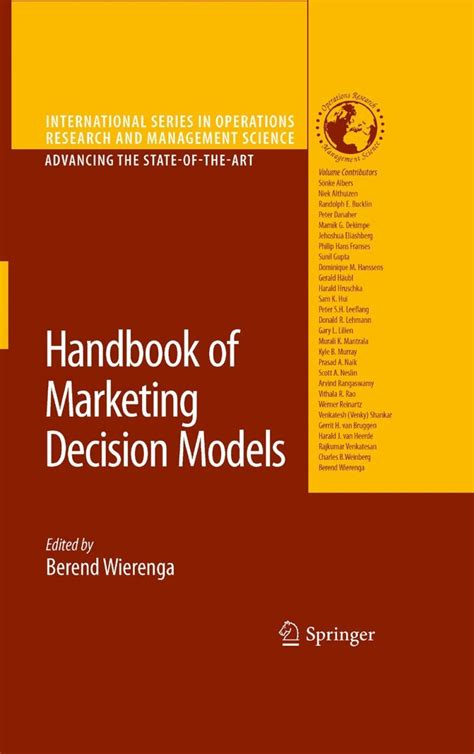 Handbook Of Marketing Decision Models 1st Edition Premiumjs Store