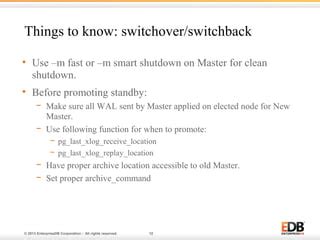 PostgreSQL Switchover Switchback PPT