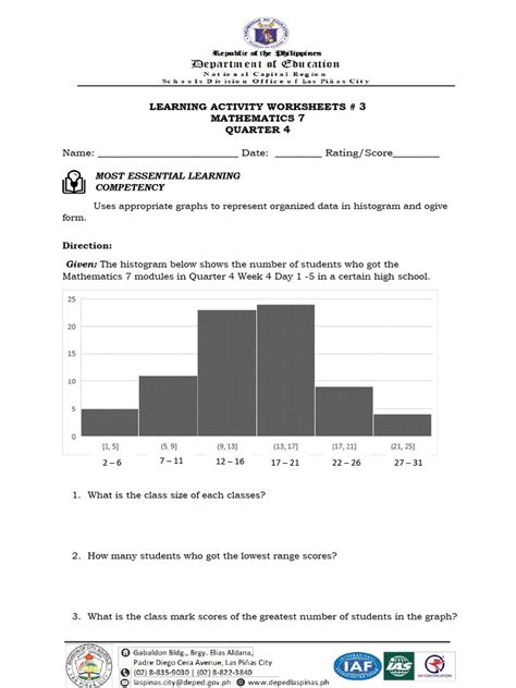 Las Quarter 4 Las Grade 7 Pdf Histogram