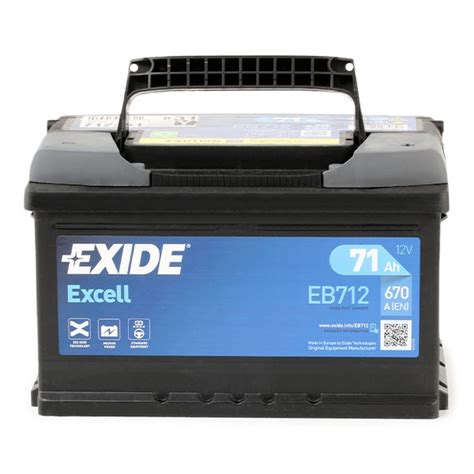 EB712 EXIDE EXCELL 096SE Starter Battery 12V 71Ah 670A B13 Lead-acid ...