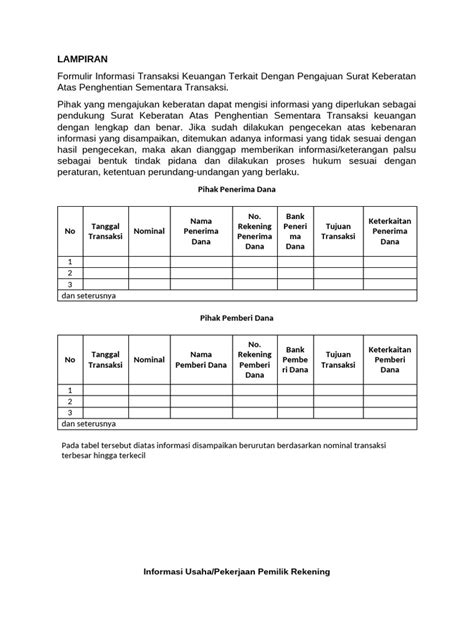 Form Lampiran Surat Pengajuan Keberatan Pdf