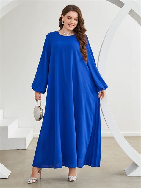 Shein Modely Plus Solid Pleated Dress Shein Uk