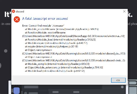 a fatal javascript error r discordapp