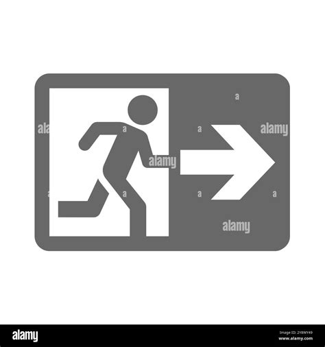 Fire Exit With Arrow Vector Sign Emergency Exit Direction Icon Stock