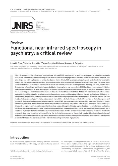 Pdf Review Functional Near Infrared Spectroscopy In Psychiatry A Critical Revie