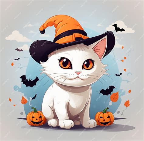Premium Vector Cute Halloween Cat