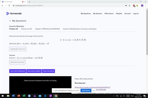solved determine the domain and range of the function f {r s t u} →