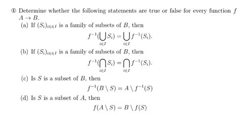 Solved Determine Whether The Following Statements Are Chegg