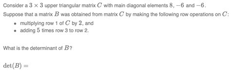 Solved Consider A Upper Triangular Matrix C With Main Chegg