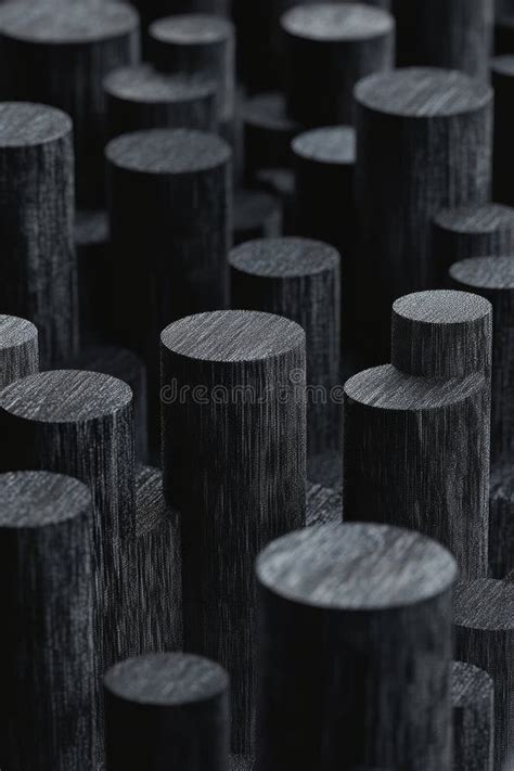 Abstract Close Up Of Dark Cylindrical Structures With Textured Surface