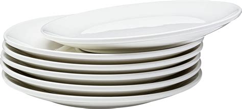 Vikko Dinner Plate Set Of 6 White Plates 9 Inch Ceramic