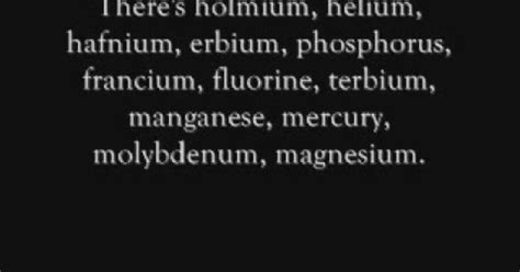 Periodic Table Song Lyrics Tom Lehrer