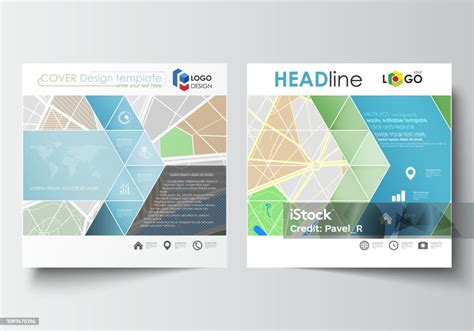 비즈니스 서식 파일이 평방 안내 책자 잡지 전단지 연례 보고서에 대 한 책자 커버 쉽게 편집 가능한 레이아웃입니다 거리와 도시 지도입니다 관광 사업 평면 디자인 추상적인