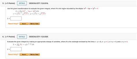 Solved Use The Given Transformation To Evaluate The Given Chegg