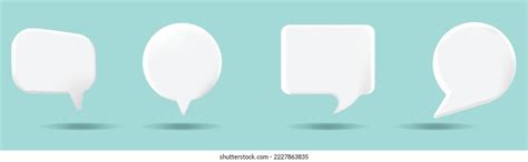 Set Realistic D Speech Bubble Vector Stock Vector Royalty Free Shutterstock