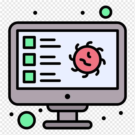 컴퓨터 기록 스캔 스크리닝 바이러스 바이러스 전송 아이콘 Png Pngwing