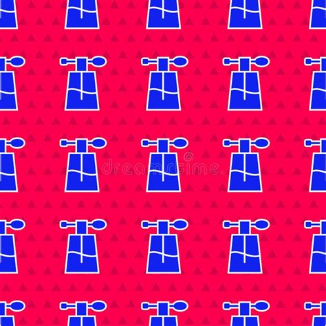 Blue Perfume Icon Isolated Seamless Pattern On Red Background Vector Illustration Stock Vector