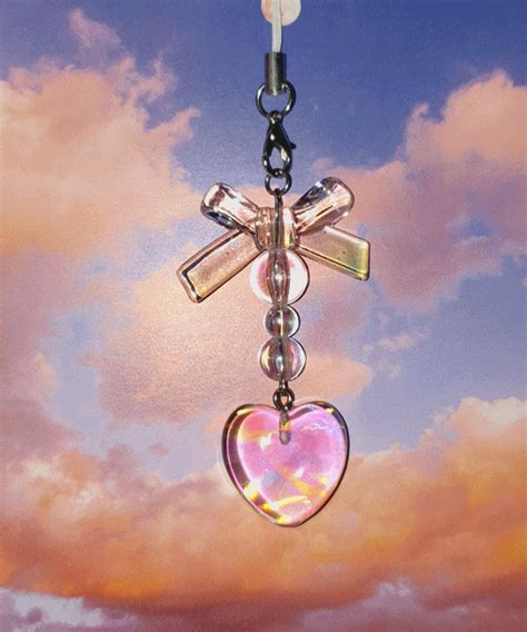 홀로그램 하트 폰줄 핸드폰 고리 스트랩 키링 군번줄 하트 부착 휴대폰 책갈피 북마크 오로라 리본 비즈 구슬 투명 영롱한 레진 아트 공예 핸드메이드 청순 러블리 발레코어 공주