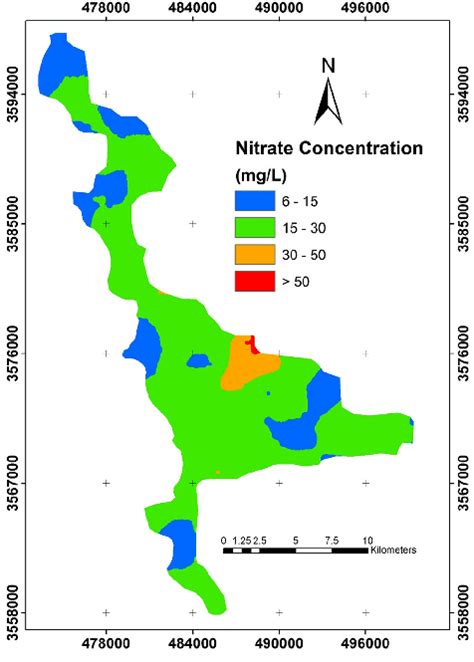 Distribution Of Nitrate Pollution In Aquifer Download Scientific Diagram
