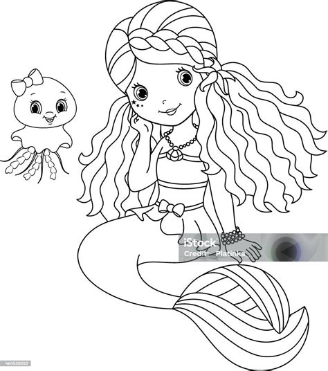 หน้าระบายสีนางเงือก ภาพประกอบสต็อก ดาวน์โหลดรูปภาพตอนนี้ เงือก หน้า กระดาษ การระบายสี