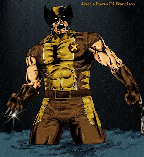 Alberto Di Francisco Comic Art X Men Wolverine Traje Original Old Costume