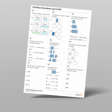 Year 2 Partition Numbers Up To 100 Fluency Matrix Resource Classroom
