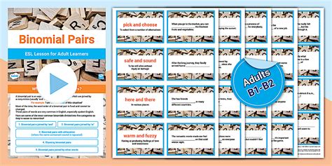Esl Binomial Pairs Lesson [adults B1 B2]