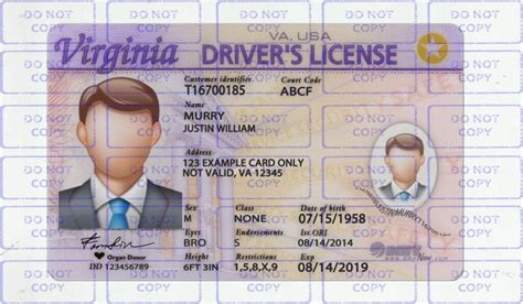 Virginia Driver License Template Edit Dl