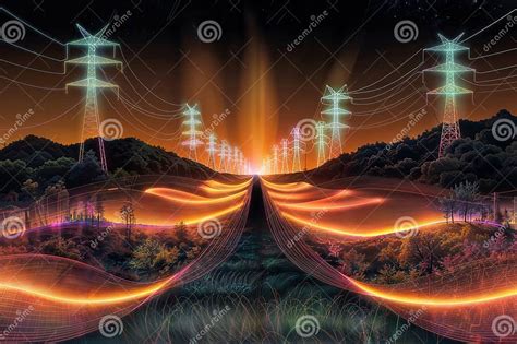 A Colorful Wallpaper With Electrical Grid Visualization Generative Ai