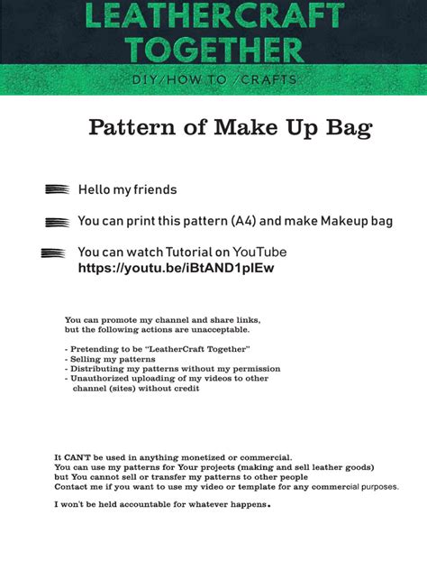 Make Up Bag Pattern Full Pdf