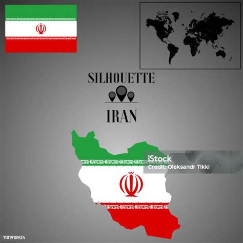이란 개요 세계지도 벡터 일러스트 크리에이티브 디자인 내부 의 국기와 윤곽 실루엣 배경에 고립 개체 요소 국가 설정에서 기호 가정 생활에 대한 스톡 벡터 아트 및 기타