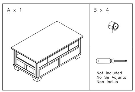 Ashley T8459 Gately Coffee Table Instruction Manual