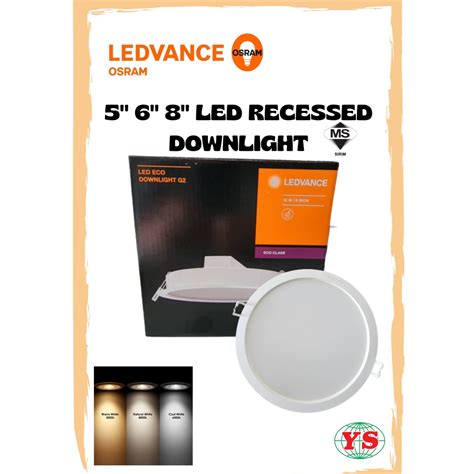 Sirim Approved Osram Ledvance Eco Gen Led Recessed Round Downlight Indoor Light W