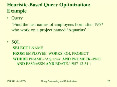 Ppt Query Processing And Optimization Dr Muhammad Shafique