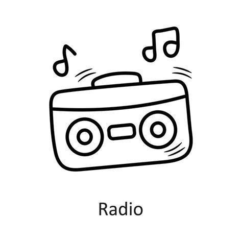 Radio Vector Outline Icon Design Illustration New Year Symbol On White