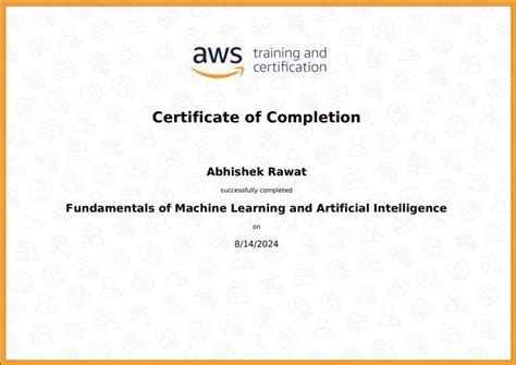 Completed Machine Learning And Artificial Intelligence Course Abhishek Rawat Posted On The