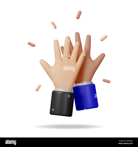 Colleagues High Five Stock Vector Images Alamy