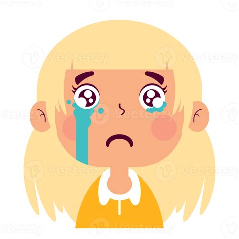 Girl Crying Face Cartoon Cute 17189121 Png