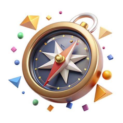 Impressive Contemporary Compass With Cardinal Directions Isolated