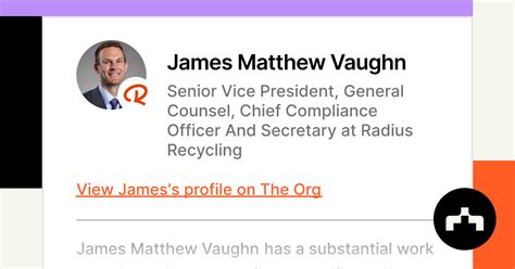James Matthew Vaughn Senior Vice President General Counsel Chief Compliance Officer And