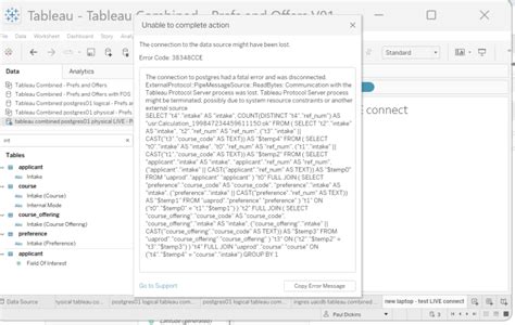 How To Resolve Error On Tableau Desktop Tableau Process Error When